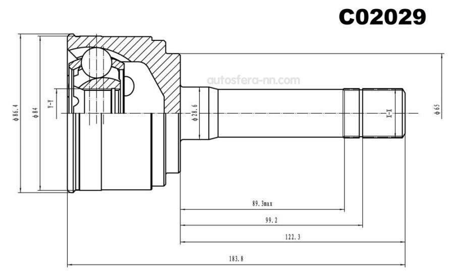 SANGSIN BRAKE C02029 ШРУС внешний передний