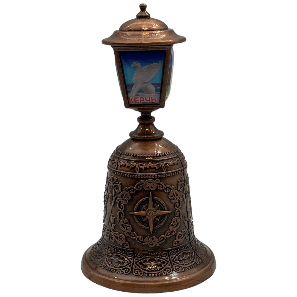 Колокольчик сувенирный "Крым. Керчь" (фонарь), 2015-2020 гг, металл (цвет медь), Россия