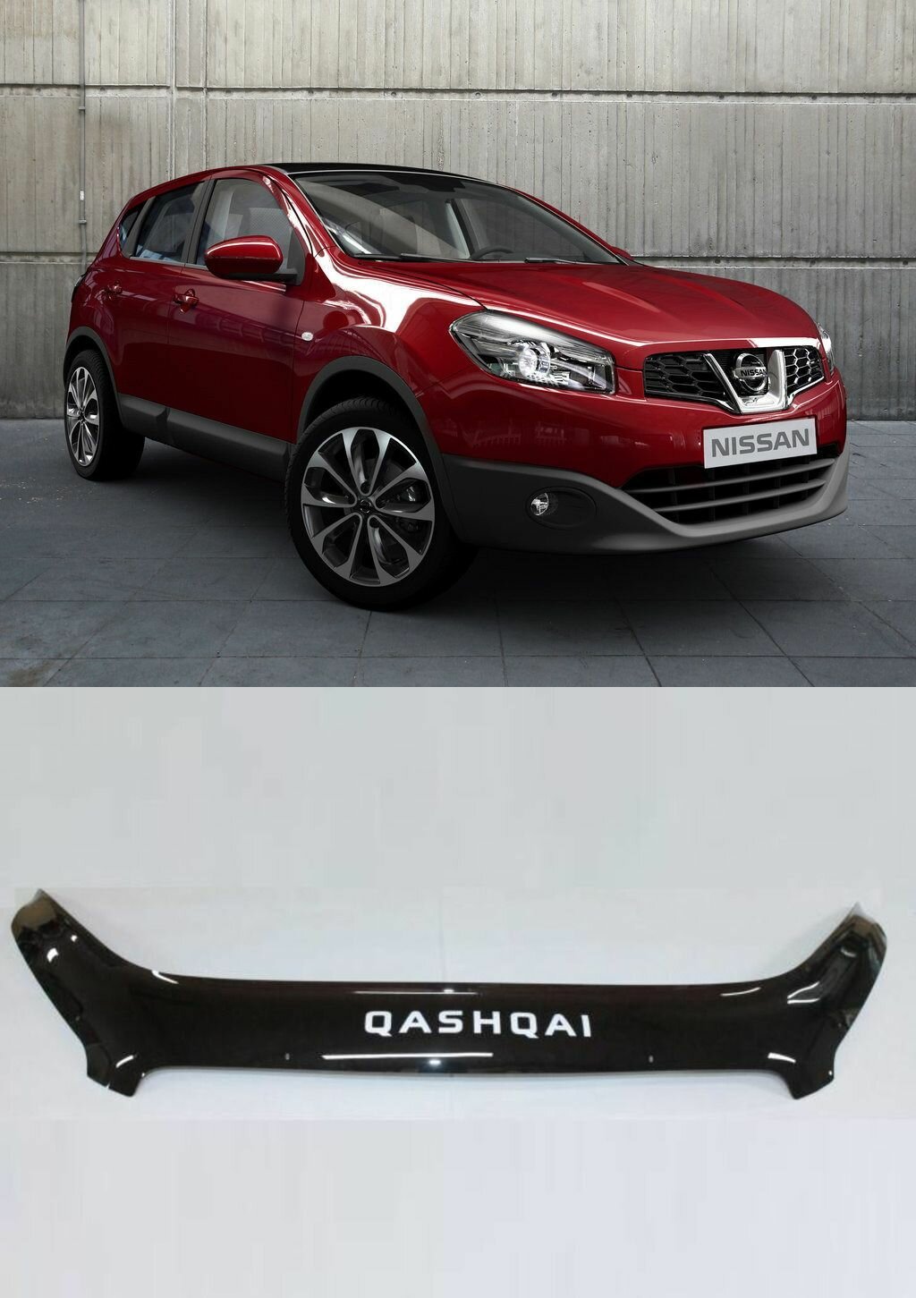 Дефлектор капота NISSAN Qashqai 2010-2014 (Евро)