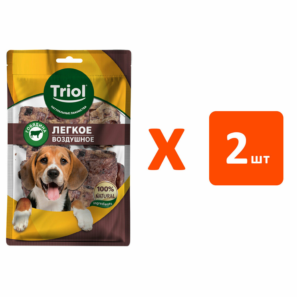 Лакомство TRIOL для собак легкое говяжье воздушное 40 гр (1 шт х 2)
