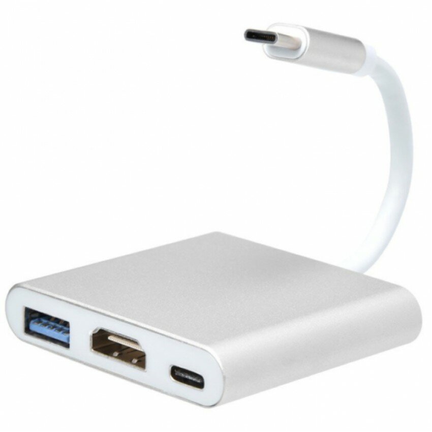 Кабель USB Type C - HDMI Female - USB 3.0 с питанием (15 см)