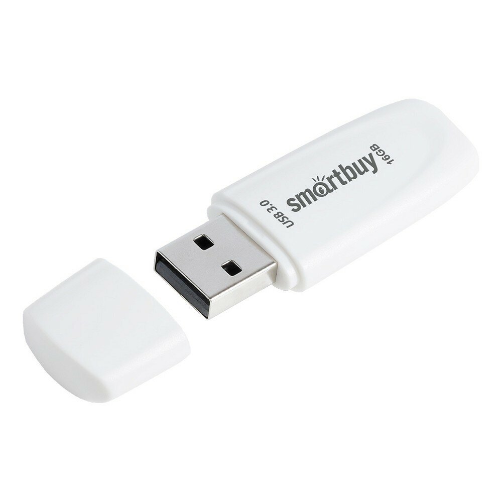 Флешка USB Flash Smartbuy SB016GB3SCW, Белый 16 ГБ