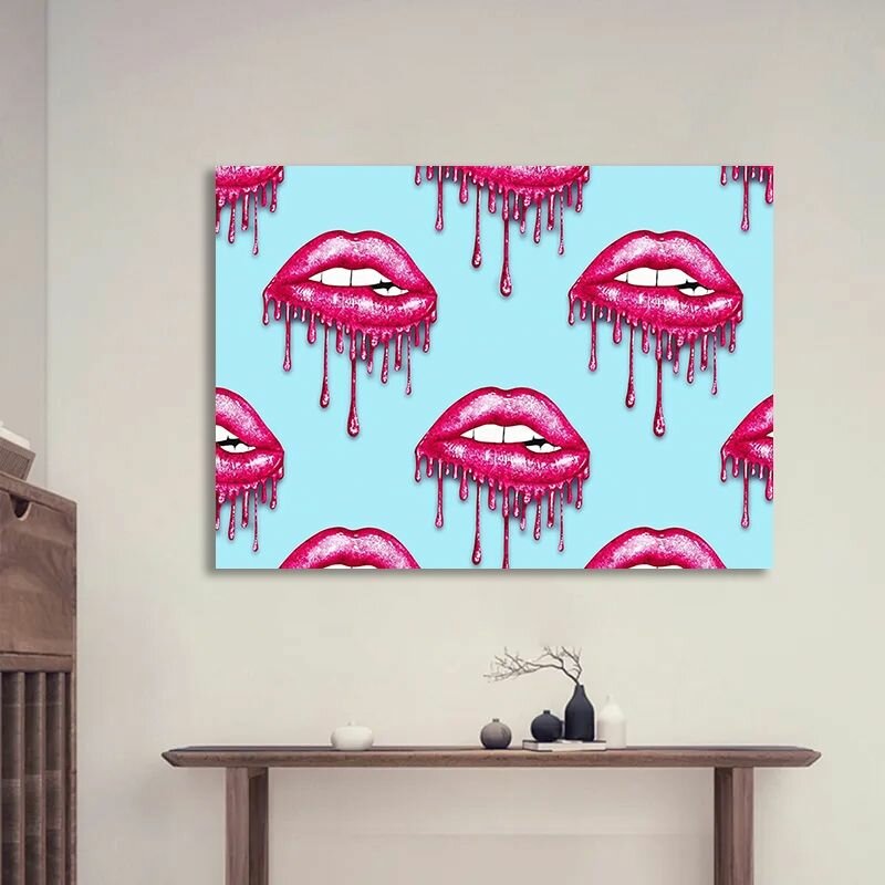 Картина "Розовые губы", 40x60см, на подрамнике, холст, дерево