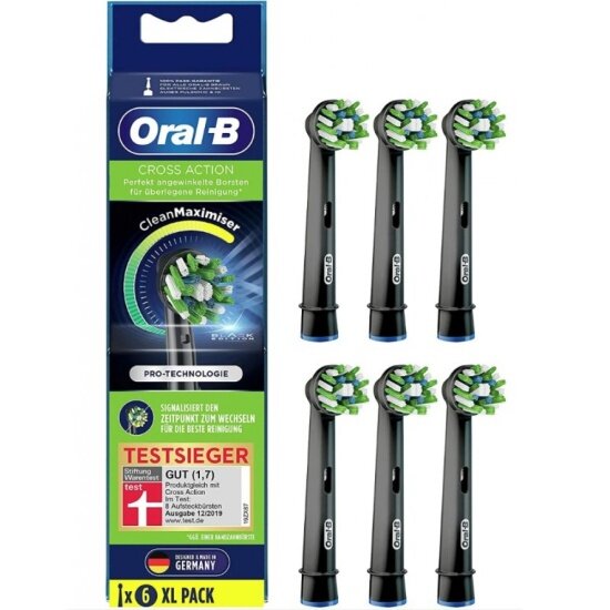 Насадки для электрической зубной щетки Oral-b Pro Cross Action Black, 6 шт.