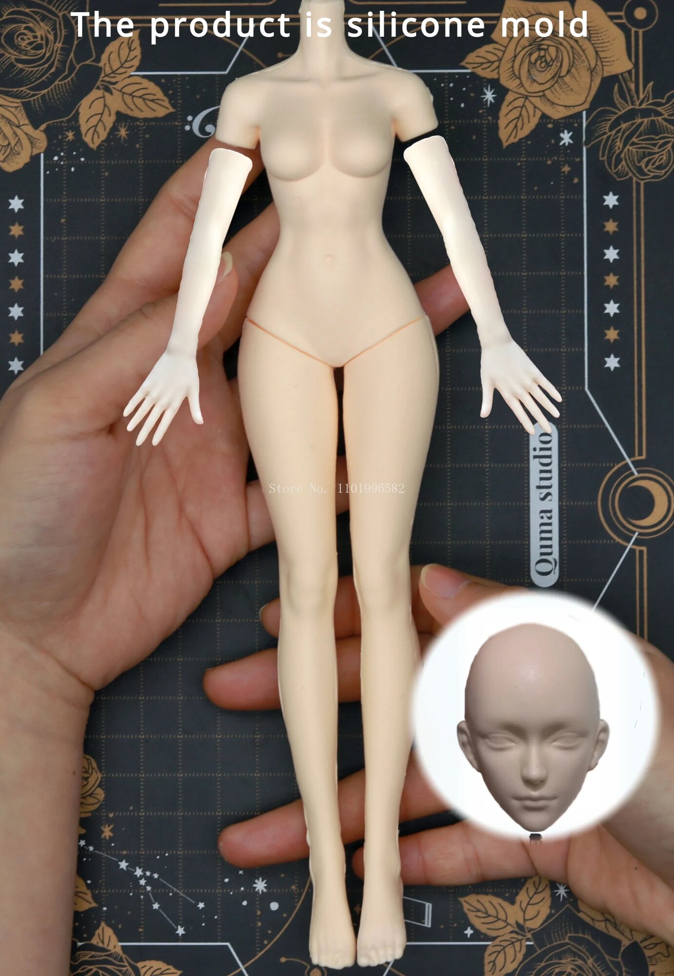 Силиконовая форма для изготовления кукол Ultra Light Clay Full-body face mold