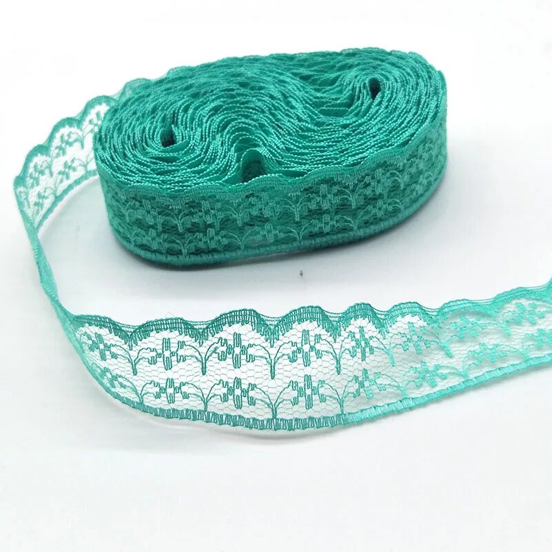 Кружевная лента ChengBright 10 ярдов белая 22мм Бирюзовый, Green