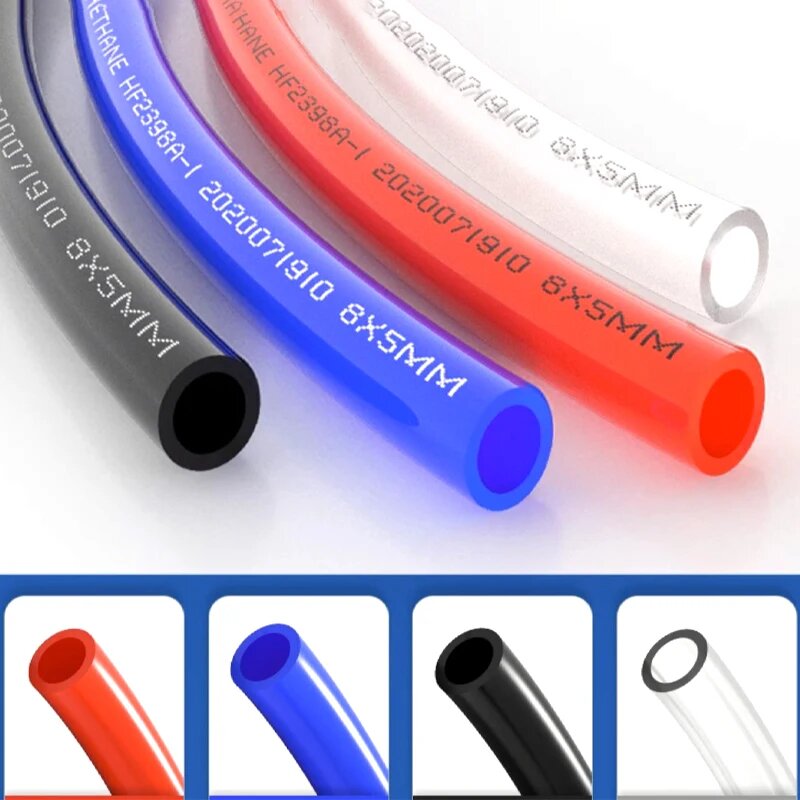 Полиуретановый шланг для компрессора 4 мм / 6 мм / 8 мм / 10 мм / 12 мм 6x4mm, blue 1m