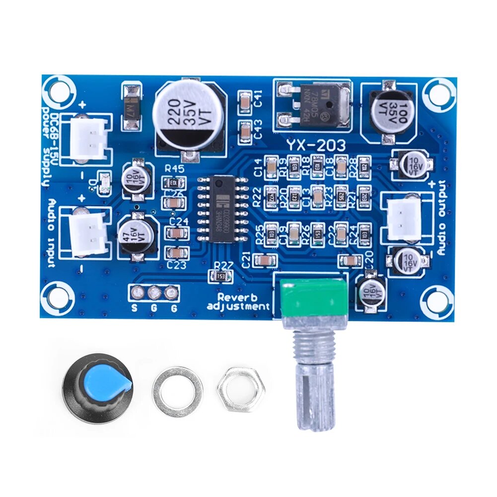 PT2399 Моноусилитель Предусилитель Реверберация DC Одиночный источник питания M65831 Модуль микрофонного усилителя Предусилитель Ревербератор