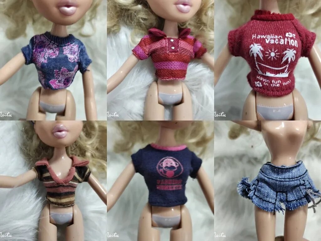 Джинсовая юбка для куклы Licca Doll, синий/белый — фото 1