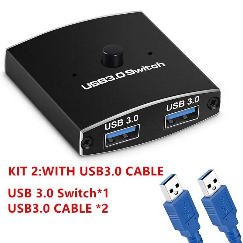 Duorem USB 3.0 КVM-переключатель 2 в 1 with usb3.0 cable