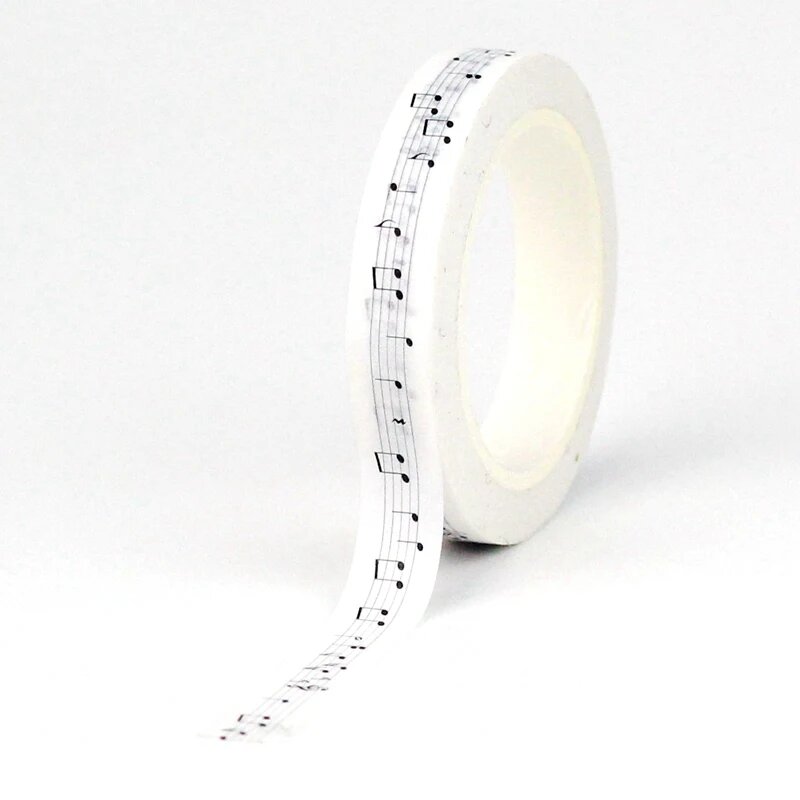 2023 Новинка 1 шт. Декоративная Васи-лента для музыкальных нот, 10 м, бумажная клейкая лента для скрапбукинга, журнала, наклейки, Маскировочная лента, милые канцелярские принадлежности