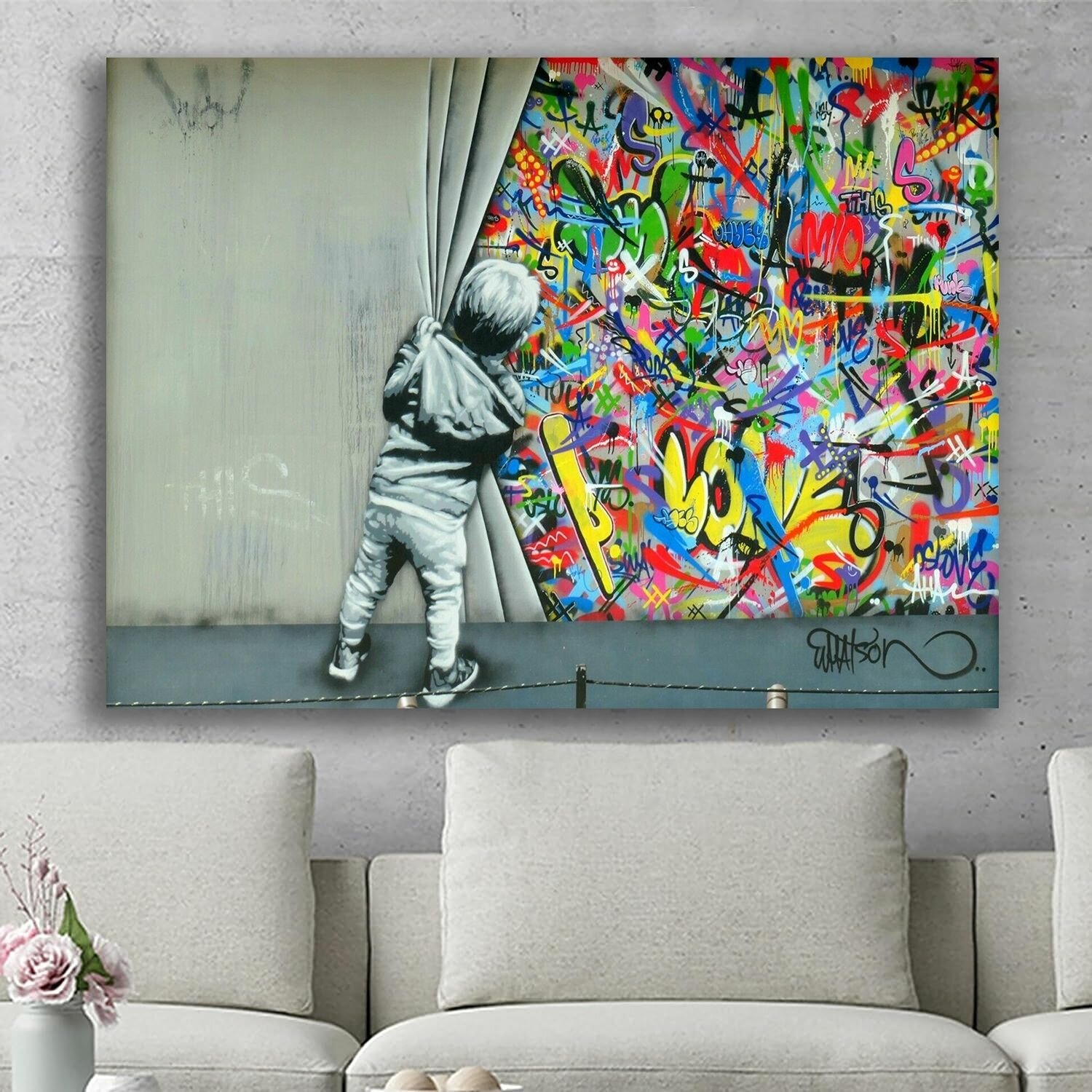 Картина на стену граффити, уличное искусство, 40х60 см.