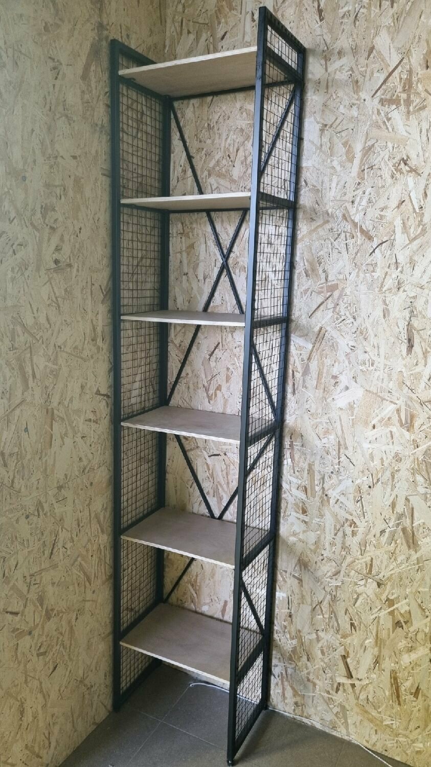 Стеллаж "EasyLOFT" в стиле лофт с сеткой, для дома и офиса, 40х30х20 см.