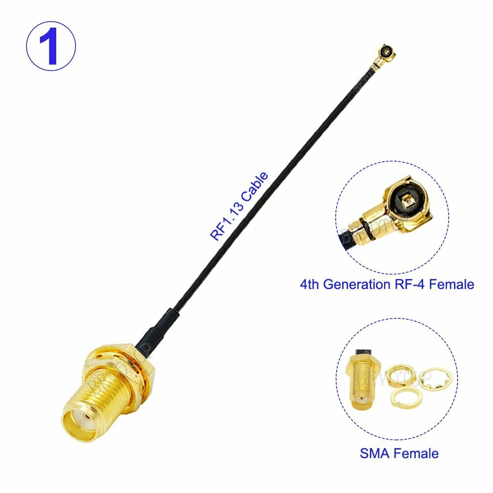 Кабель RF1.13 SMA-IPEX4, 5CM, SMA F to RF-4th F
