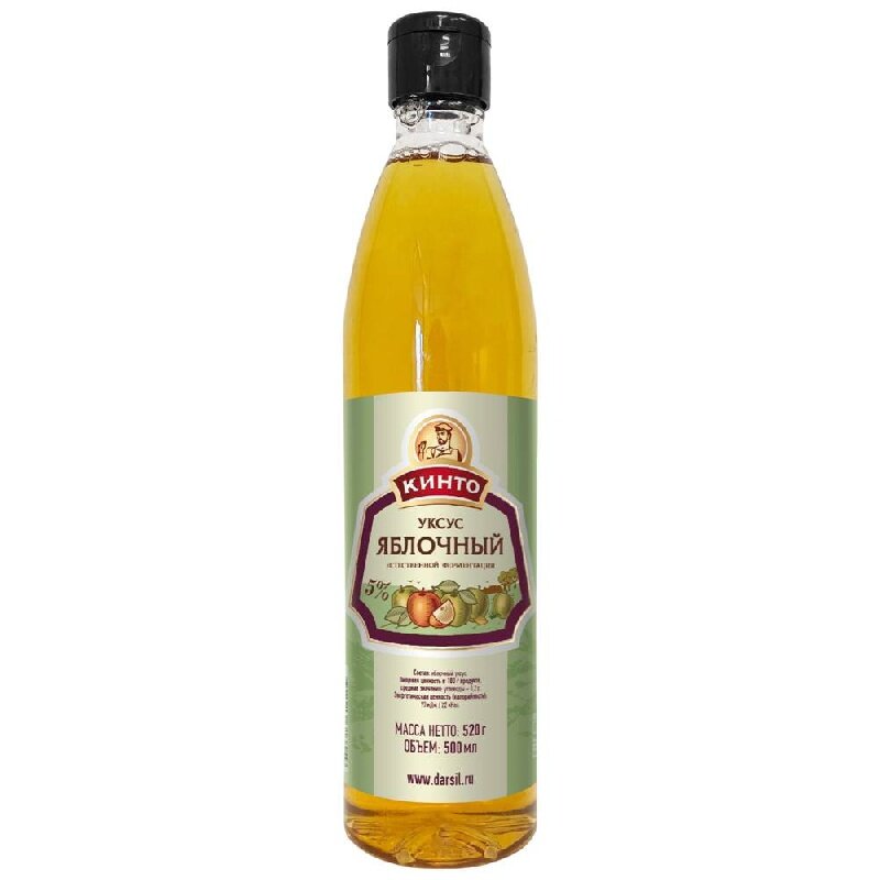 Уксус кинто яблочный /пластик/ 520г