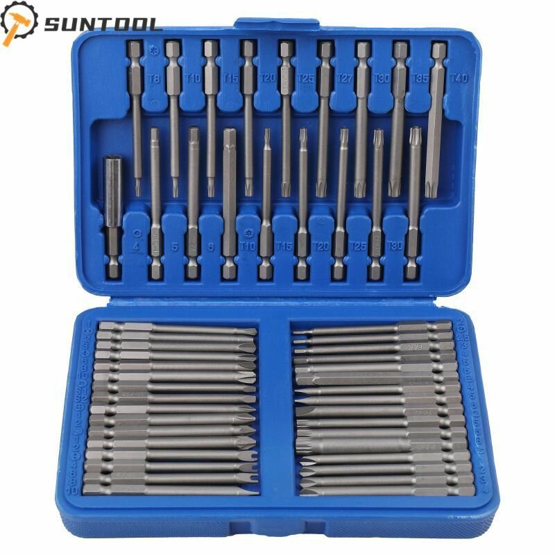 Набор бит, 50 шт, пластик/сталь, электрический шуруповерт, с кейсом