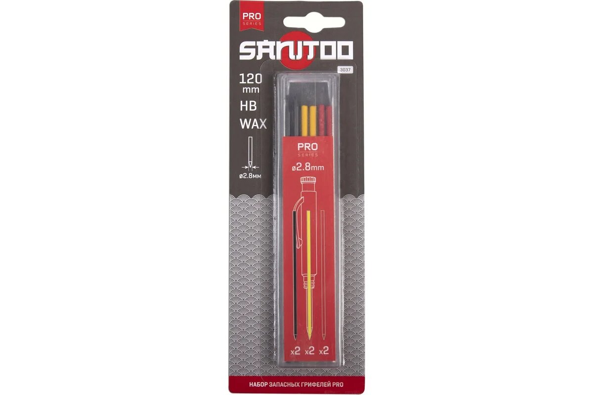 Sanitoo PRO Набор запасных грифелей 6 шт для механического карандаша и чертежей 3037