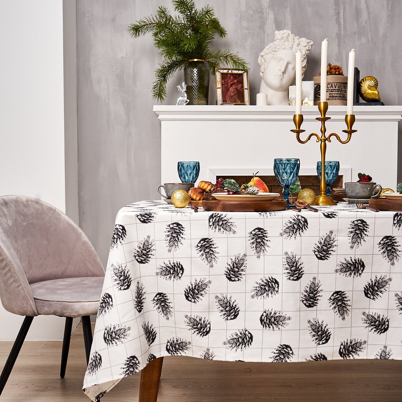 Скатерть новогодняя "Этель" Christmas 150х180см, 100%хл, саржа 190 гр/м2, 7091200