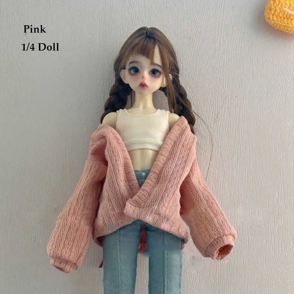 Повседневная одежда, вязаные кардиганы, элегантные милые кукольные топы, пальто, мини-свитер для кукол 1/4 1/6, BJD, 30/45 см, куклы
