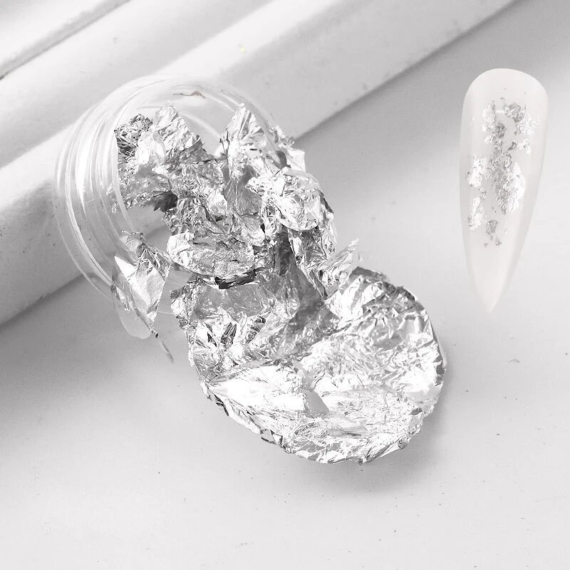 Зеркальная алюминиевая фольга для дизайна ногтей Silver foil A