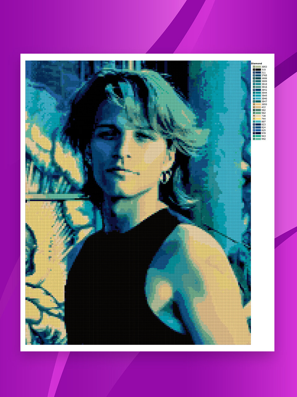 Алмазная мозаика без подрамника - вышивка Bon Jovi 40 х 50 см