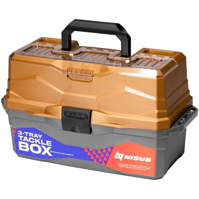 NISUS Ящик для снастей трехполочный NISUS Tackle Box N-TB-3-GO, золотой