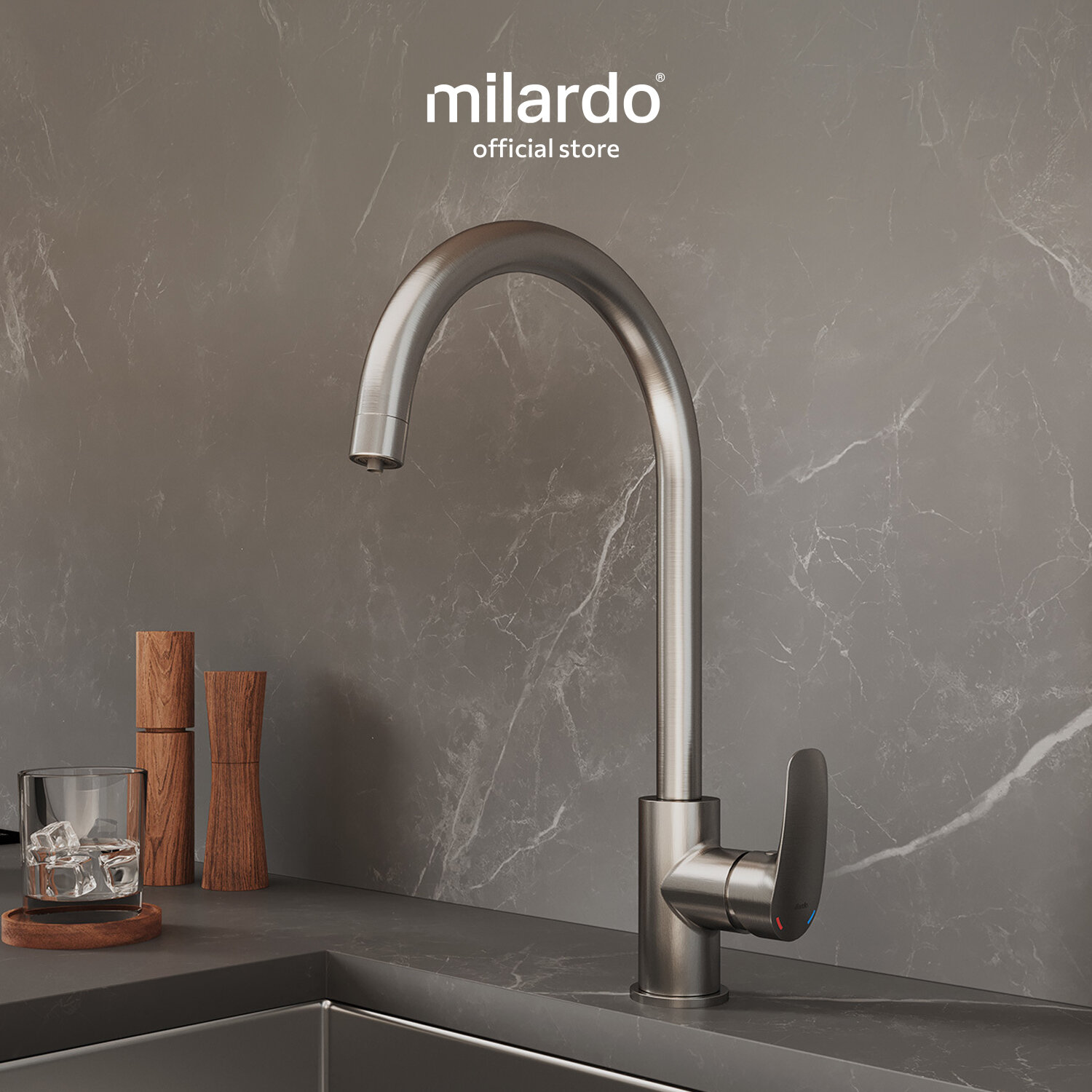 Смеситель для кухни Milardo Рора (Rora) RORBNFJM05 с каналом для фильтрованной воды сатин