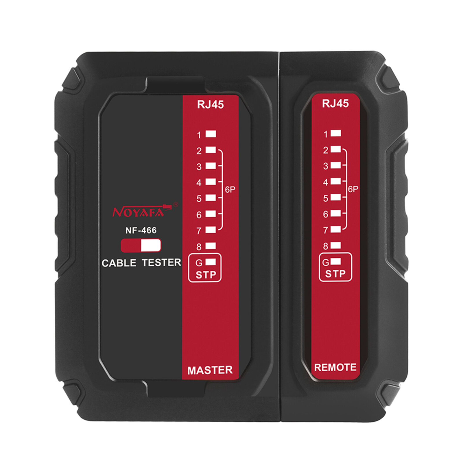 Тестер сетевых кабелей NOYAFA NF-466, устройство для проверки проводов PoE, пуско- и приемник, проверка целостности кабелей UTP и STP, инструмент для тестирования разъемов RJ45/RJ11/RJ12/CAT5/CAT6/CAT7, поиск телефонных линий с защитой от перегорания.