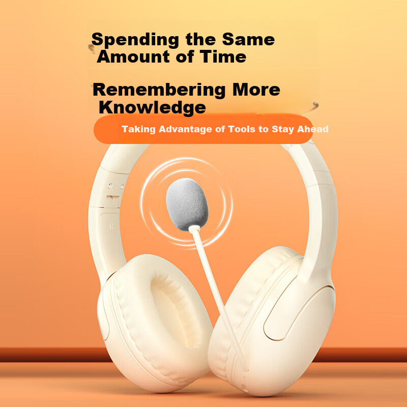 Наушники AIBEN M2 с поддержкой Bluetooth и шумоподавлением, головные, светло-белые, для онлайн-занятий Цвет：Светло-белый