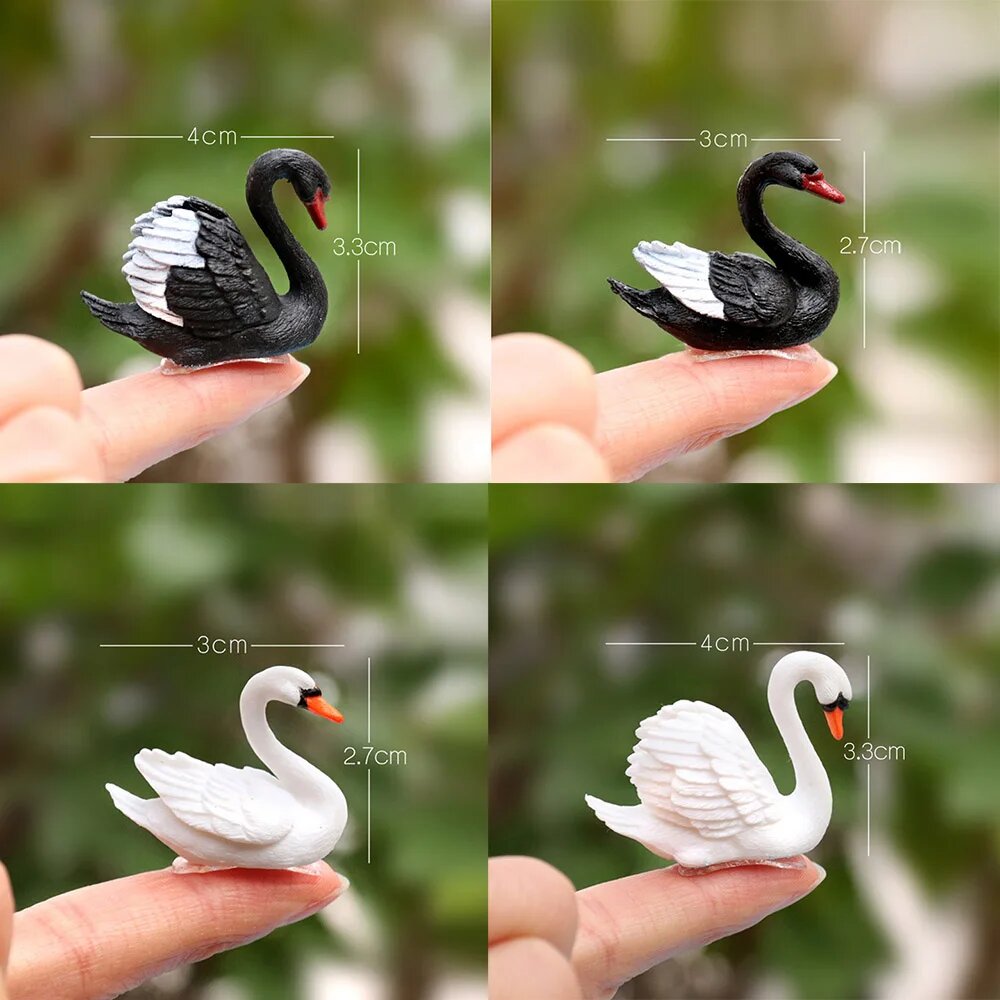 Гусь Лебедь Современный Фонтан Украшения Игрушки Микро Сказочный Сад Миниатюры Кукольный Домик Аквариум Орнамент Фигурки Аксессуары