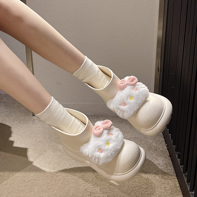 Летние полусапожки модные милые мультяшные сапоги с толстой подошвой новая летняя одежда модные короткие сапоги kt cat усиливающие студенческие резиновые сапоги