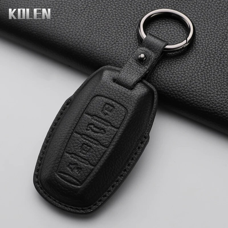 Кожаный Автомобильный брелок для ключей, чехол для Great Wall Haval Jolion 2022 H6 H7 H4 H9 F5 F7 F7X F7H H2S GMW Dargo, защищенный брелок для ключей Black Set2