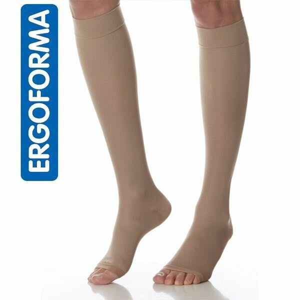 Гольфы Ergoforma 322 мужские компрессионные (2 класс компрессии) 23-32 мм рт. ст (цвет бежевый) №2 открытый носок