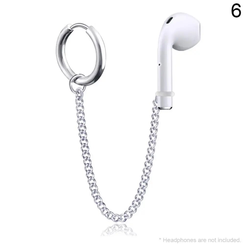 Серебряные серьги-цепочки для AirPods, Цвет: only Earring 6