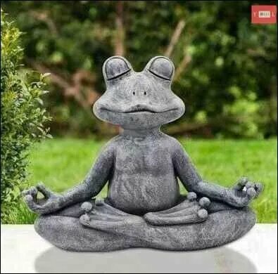 Фигурка садовая "Лягушка в позе йоги", полиэфирная смола, серый
