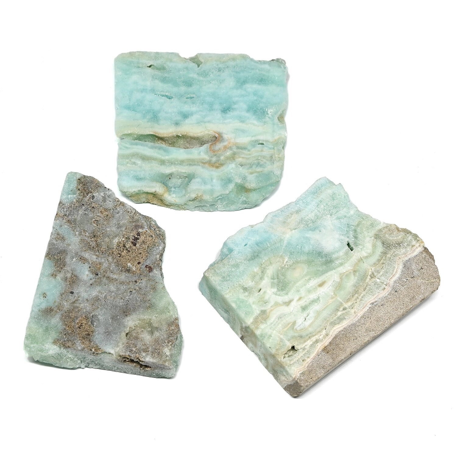 Срез арагонита голубого "Необработанный" 62*58*11мм .