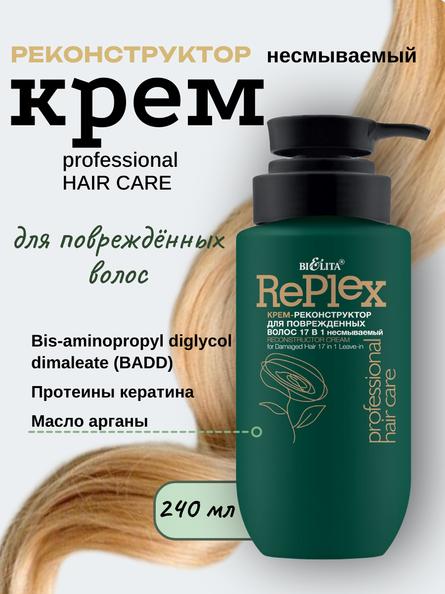 Крем-реконструктор для поврежденных волос 17 в 1 HAIR CARE несмываемый