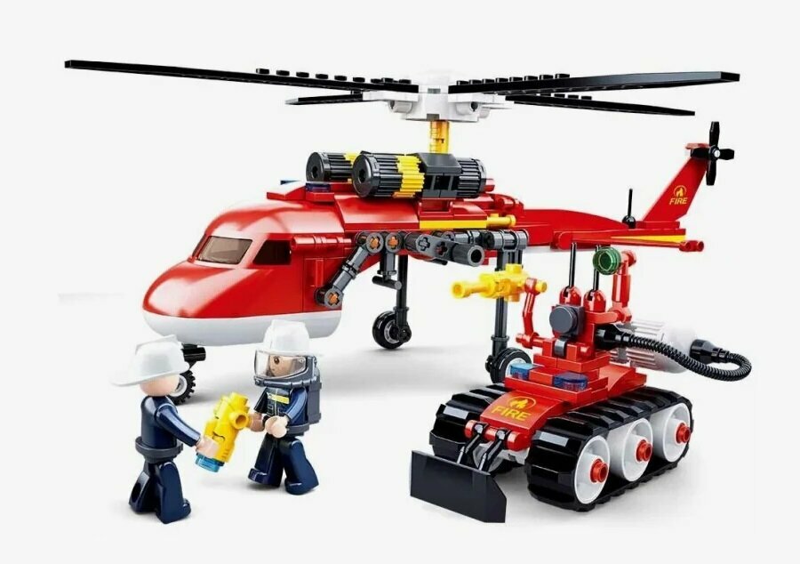 Конструктор SLUBAN Пожарный M38-B0807 Пожарный вертолёт (325 дет, 2фиг.)