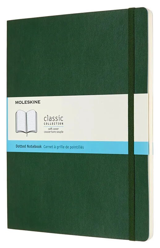 Блокнот Moleskine Classic Soft XLarge 190х250 мм 192 стр в точку зеленый мягкая обложка (QP624K15)