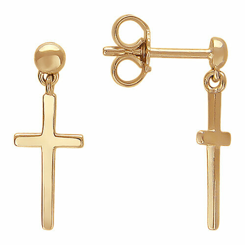 Серьги пусеты, красное золото, 585 проба