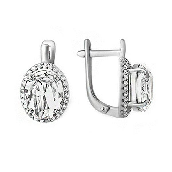 Серьги, серебро, 925 проба, фианит