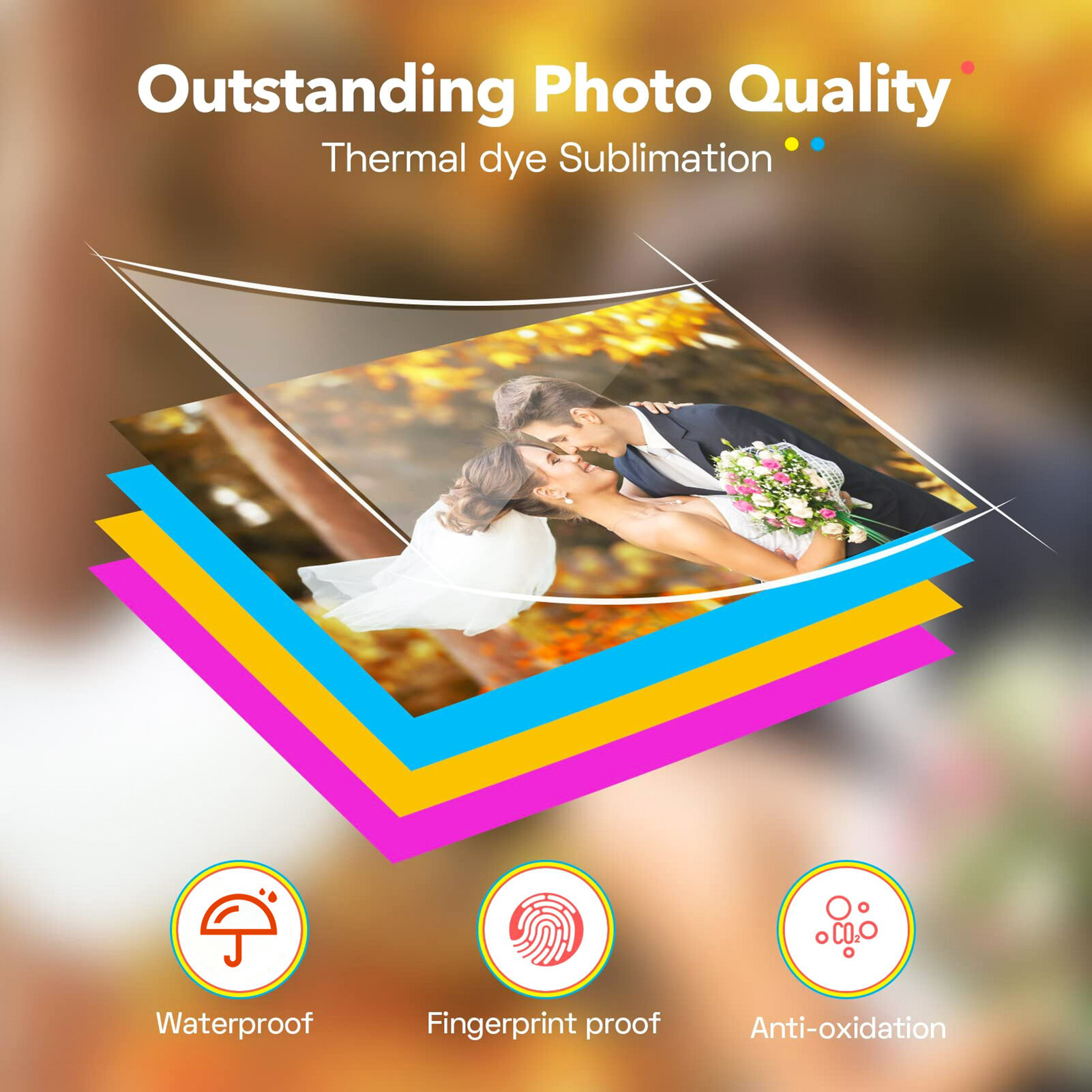 Фотопринтер Liene, 4x6 дюймов, Wi-Fi, перезаряжаемый