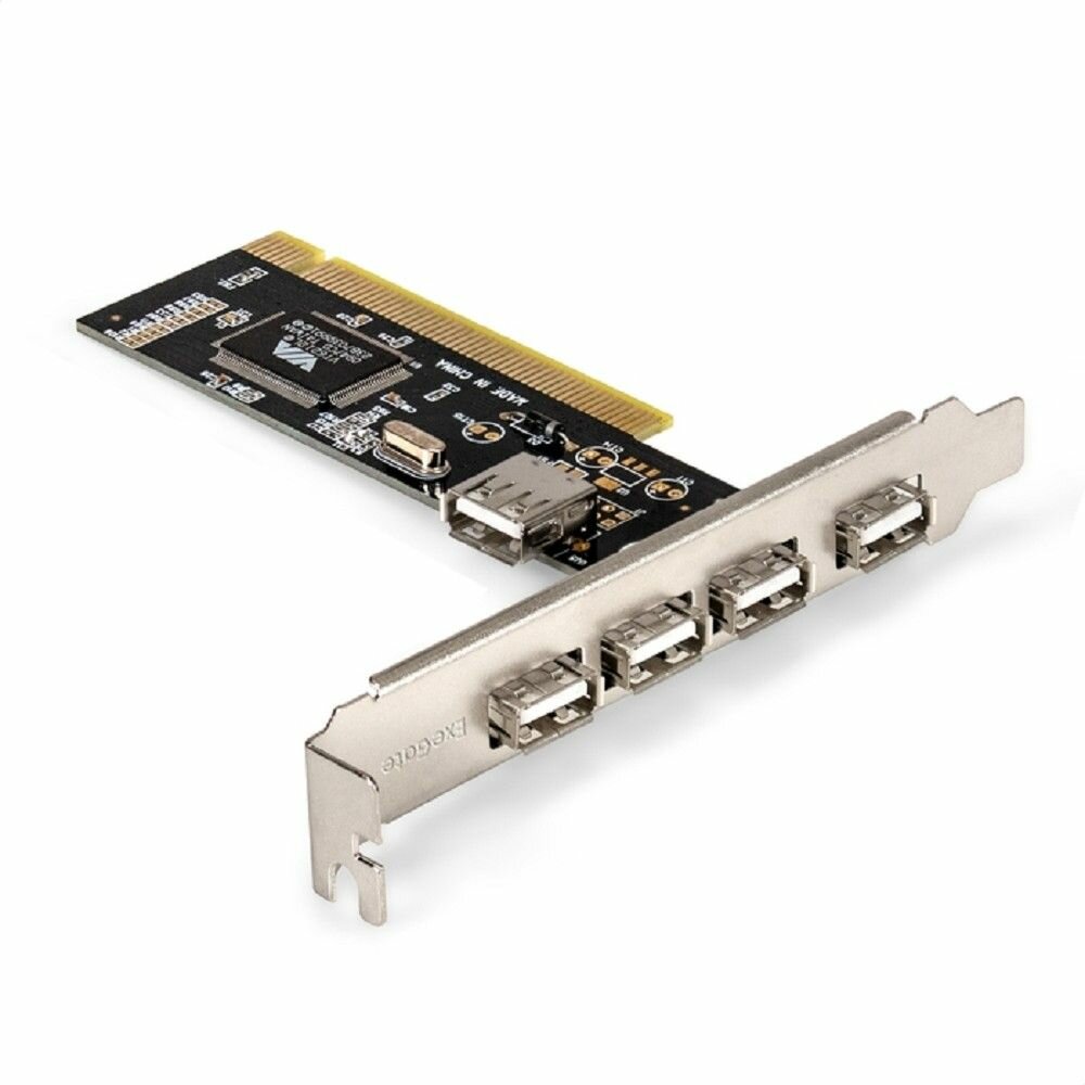 Exegate EX281227RUS Контроллер EXE-352 PCI v2.2, 4xUSB2.0 ext. + 1xUSB2.0 int, VIA Labs Chipset VT6212L