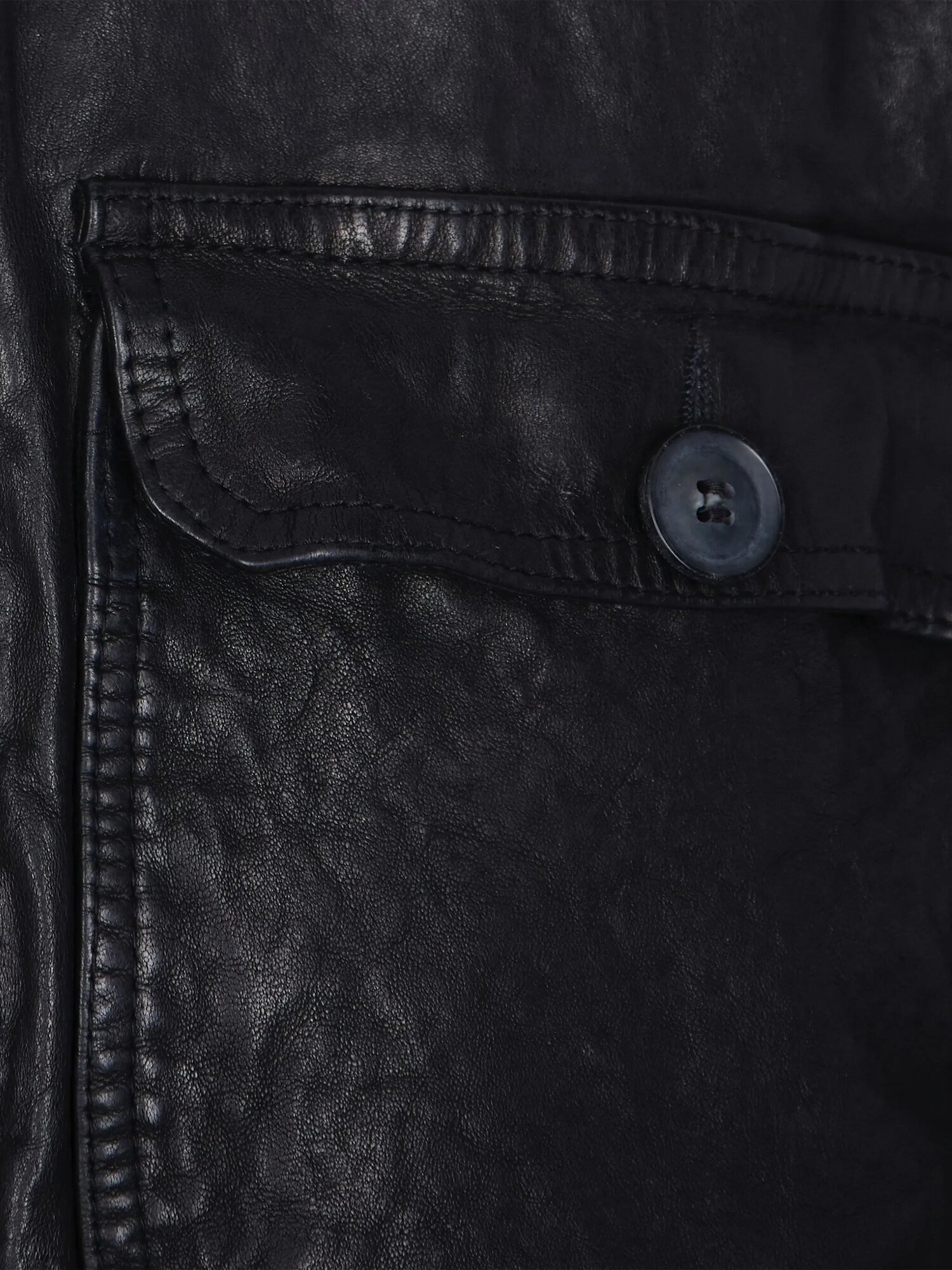 Куртка D-FOUR Zip-up leather jacket, размер 50, black/black — фото 1