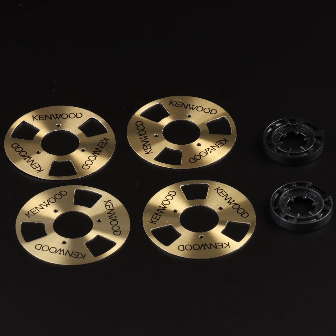 Самодельная (алюминиевая) кассета с катушкой-катушкой для кассеты с аудиозаписью — золото, серебро (упаковка из 4 катушек + 2 колеса)