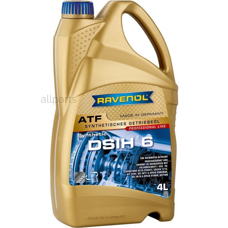 RAVENOL 1211133-004 Масло трансмиссионное АКПП RAVENOL ATF DSIH 6 4 л 1211133-004