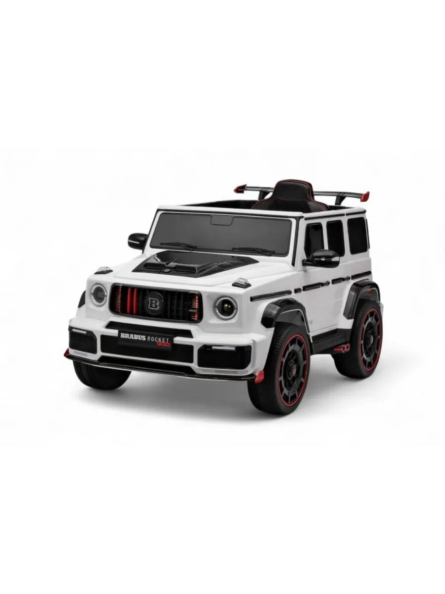 Детский электромобиль River Toys Mercedes-Benz Брабус Z777ZZ белый 2WD/4WD управление с телефона пульт чехол