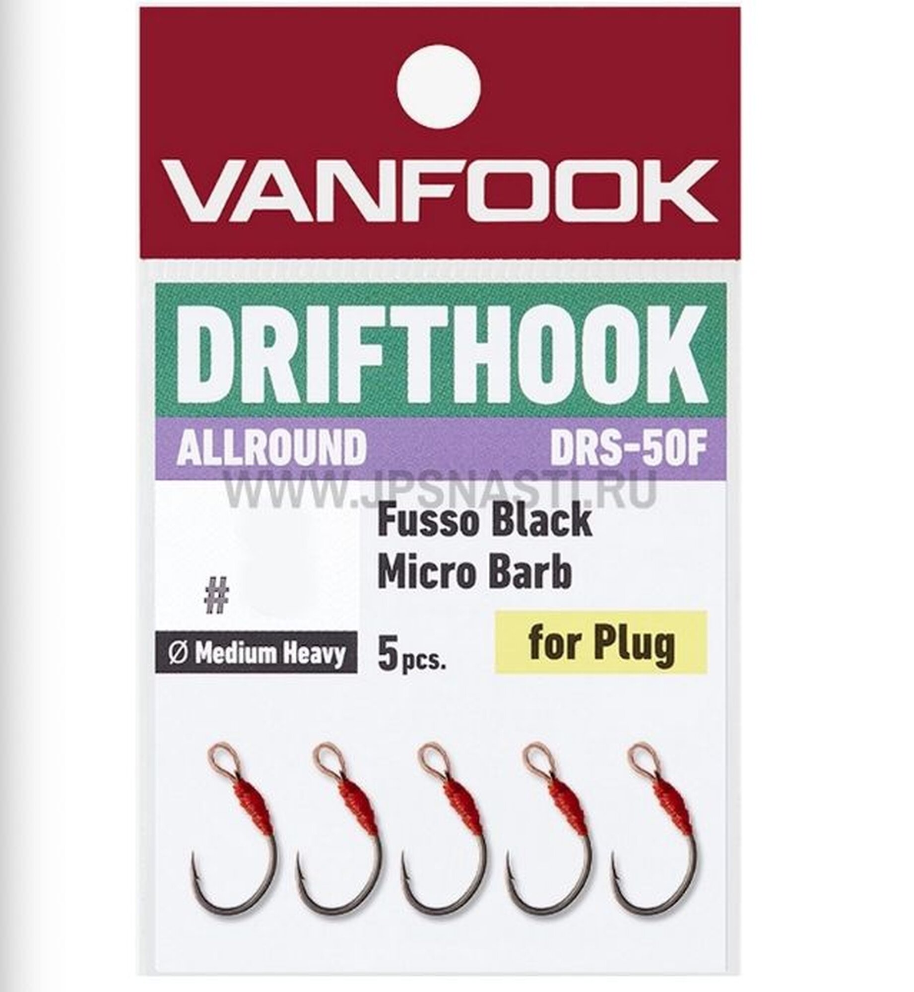 Крючки ассисты Vanfook Drifthook Allround DRS-50F, Fusso Black, #10