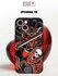 Черный матовый чехол на Apple iPhone 15 / Айфон 15 с принтом Самурай с черепом