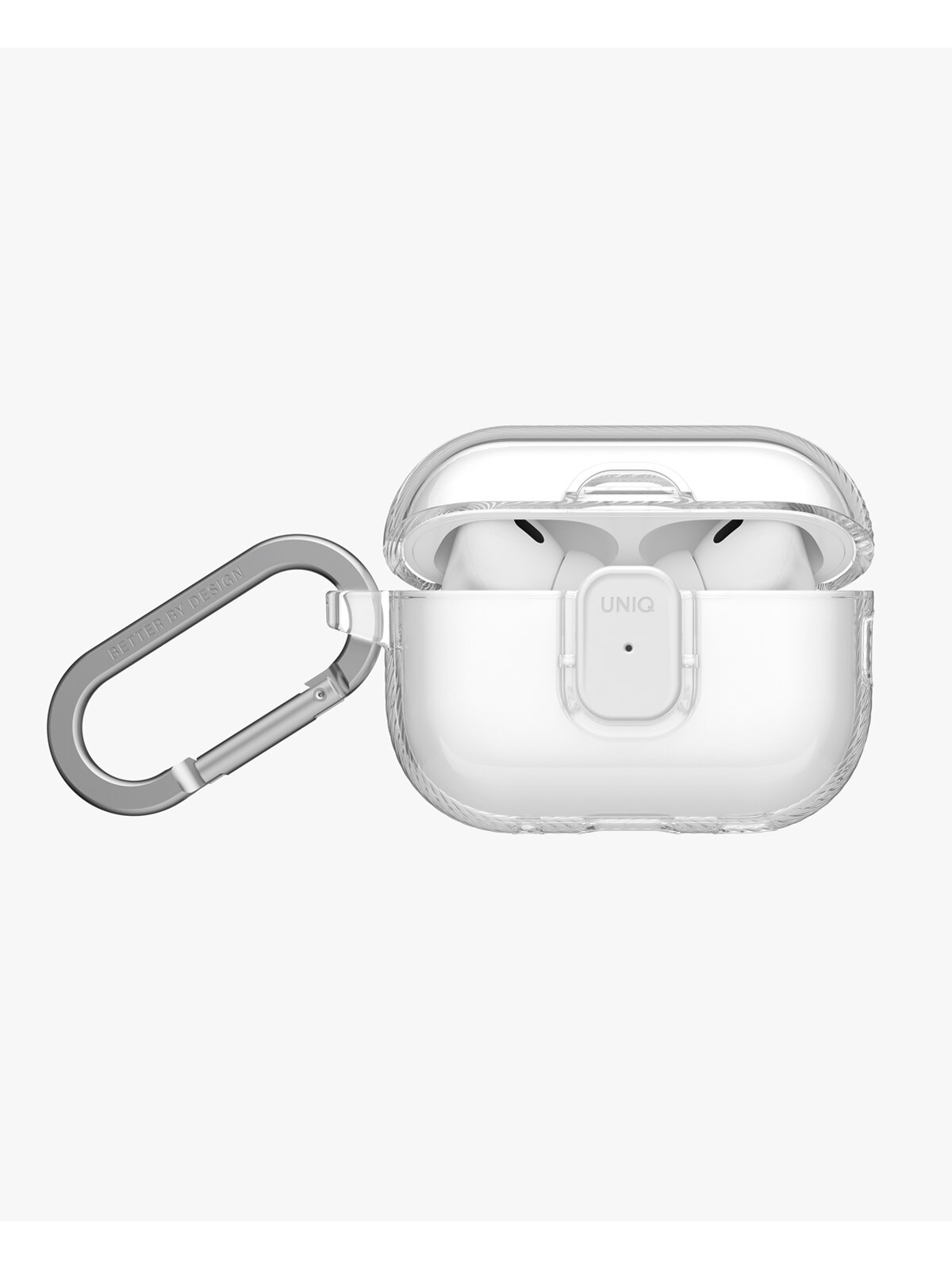 Uniq чехол для Airpods Pro 3, Glase PRO TPU с магнитным замком, с карабином, Glossy Clear